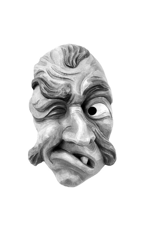 Mask the one-eyed | Masks | Roughouts | PrecarvAustria / Austrian ...
